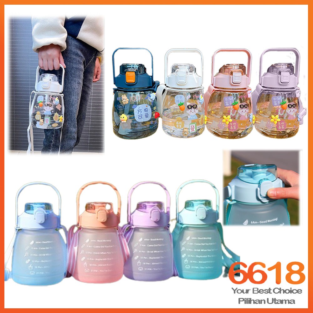 Botol Air Besar Dengan Straw Big Belly Cup Gradient Color Portable ...