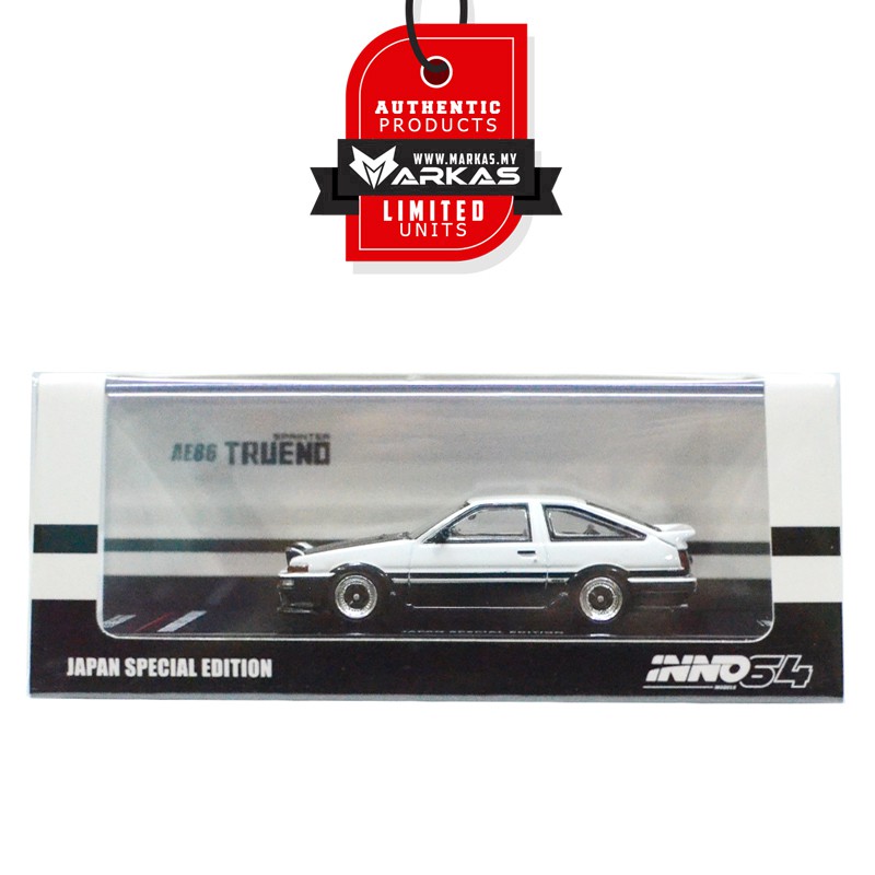 INNO MODELS INNO64 1/64 TOYOTA SPRINTER TRUENO AE86 WHITE BLACK WITH ...