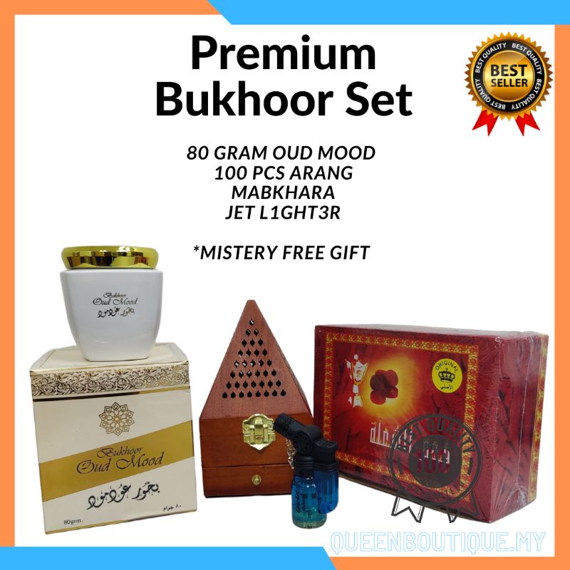 premium full set bukhoor oud mood mabkhara kayu with 100 pcs arang ...