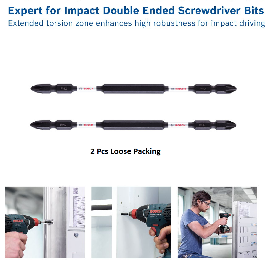 BOSCH PH2 X 110MM EXPERT FOR IMPACT DOUBLE-ENDED SCREWDRIVER BIT ...