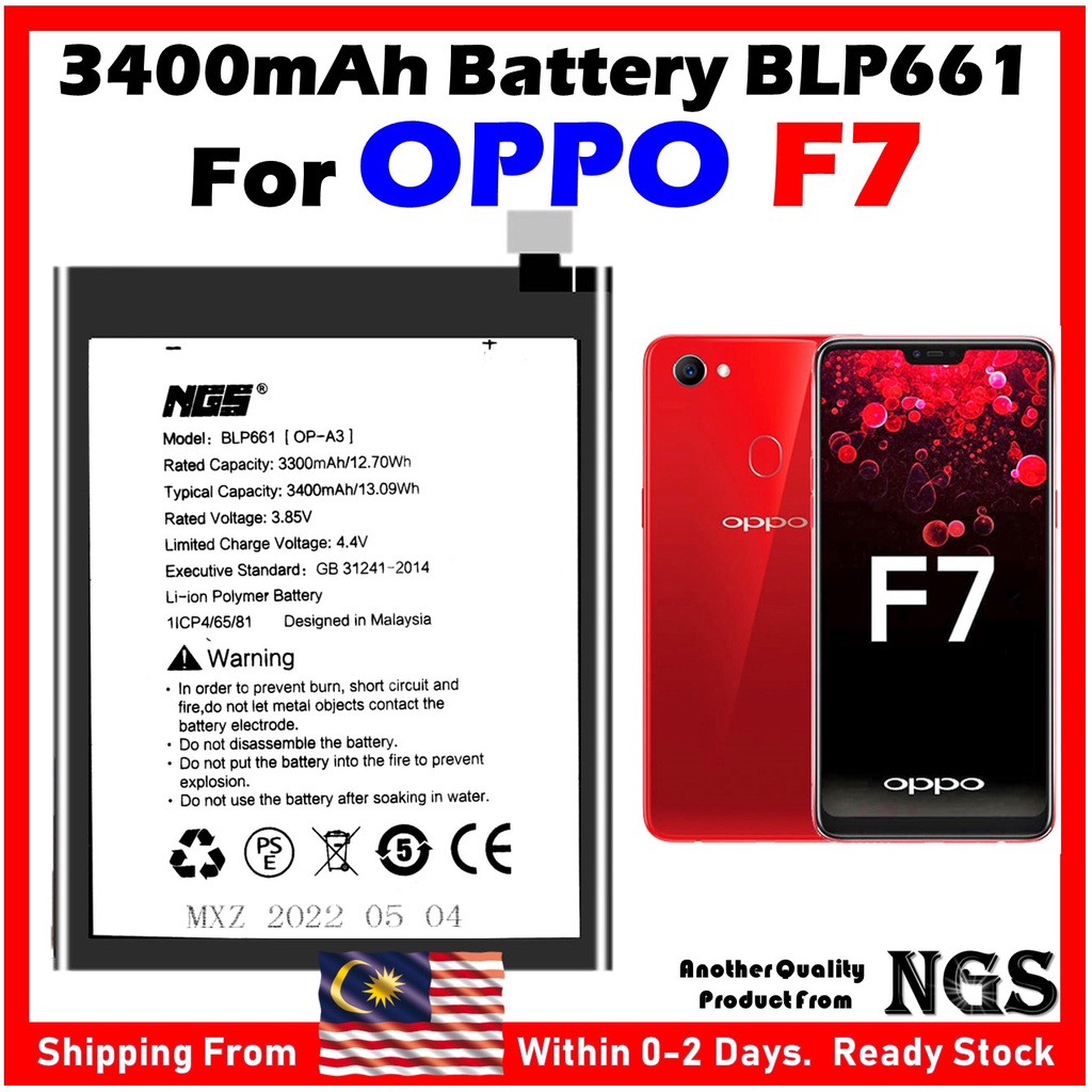 ORl NGS Brand 3400mAh Battery BLP661 Compatible For OPPO F7 CPH1819 ...