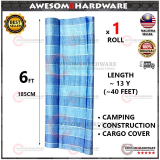 (6 FEET x 40 FEET) PE TARPAULIN CANVAS / BLUE WHITE CANVAS ROLL / KAIN ...