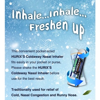 HURIX'S Cool Inhaler/ Coldaway Nasal Inhaler (2ml) Freshen up, Relieve ...