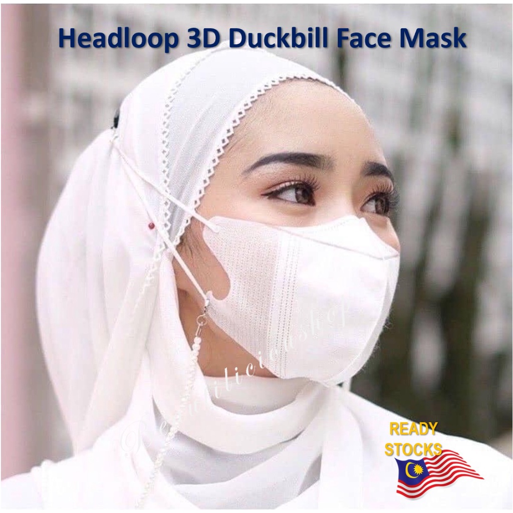 Duckbill Headloop Disposable 3D Adult Face Mask Premium Quality - Black ...