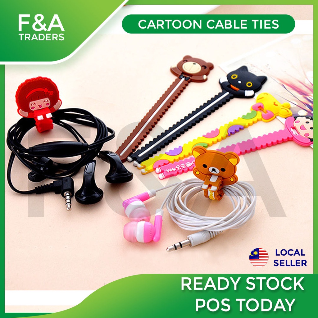 Cute Cartoon Cable Tie Phone Cable Wrappers Cables Earphone Tied wire ...