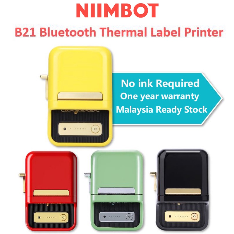 [Free Gift]Niimbot B21 Label Printer Wireless Bluetooth Thermal Label Tape Roll Label Sticker ...