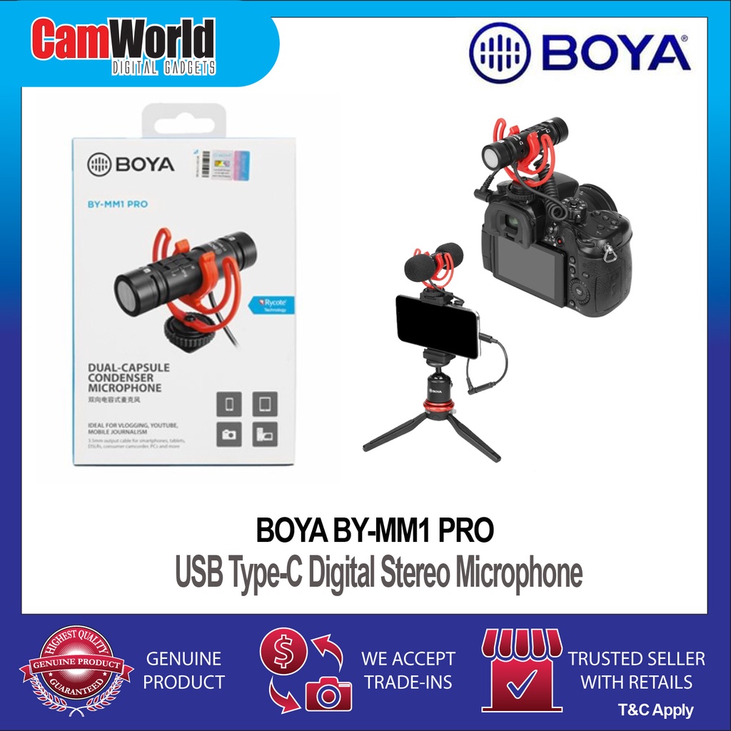 BOYA BY-MM1 Pro Dual-Capsule Condenser Microphone | Shopee Malaysia