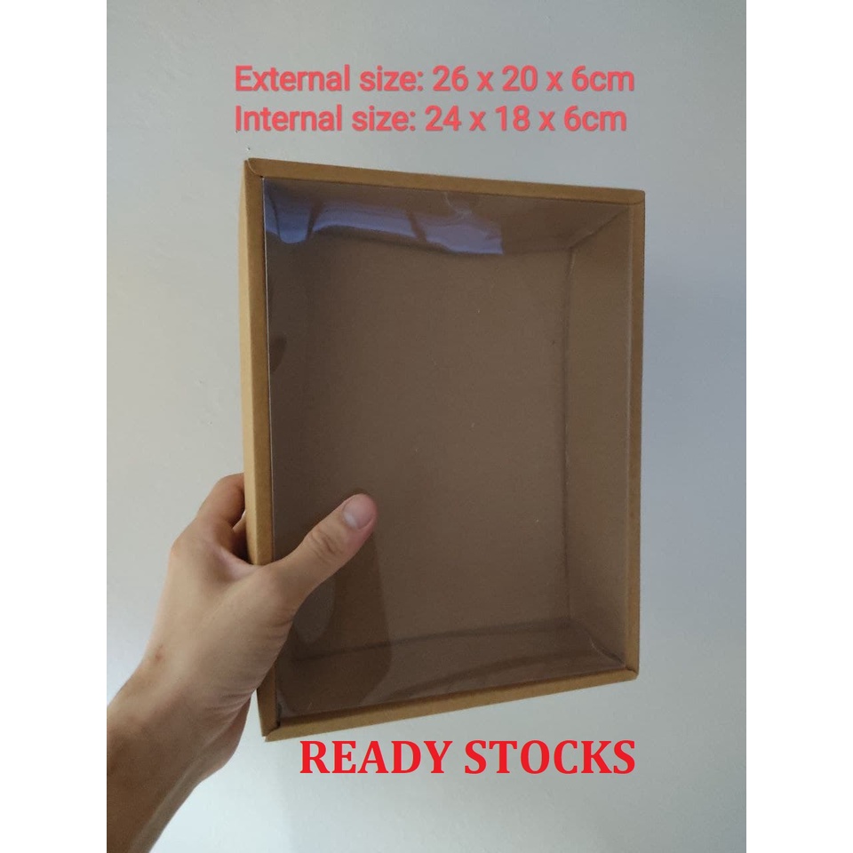 Transparent display paper box gift box/ ready stock thick high grade ...