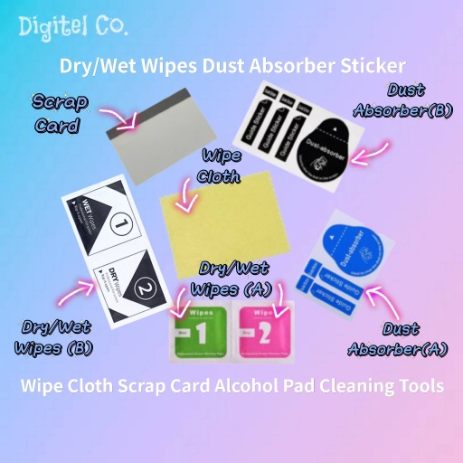 Dry / Wet Wipes Dust Absorber Sticker Wipe Cloth Scrap Card Dirt ...