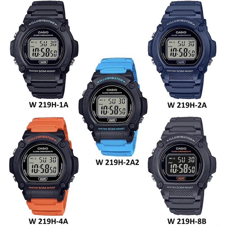 [100% ORIGINAL] CASIO W219H SERIES RUBBER 1 YEAR WARRANTY | Shopee Malaysia