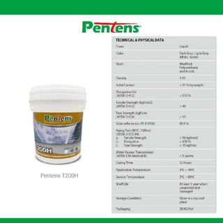 PENTENS T-200H 4.5KG WATER PROOFING UV RESISTANT ELASTOMERIC PU ...