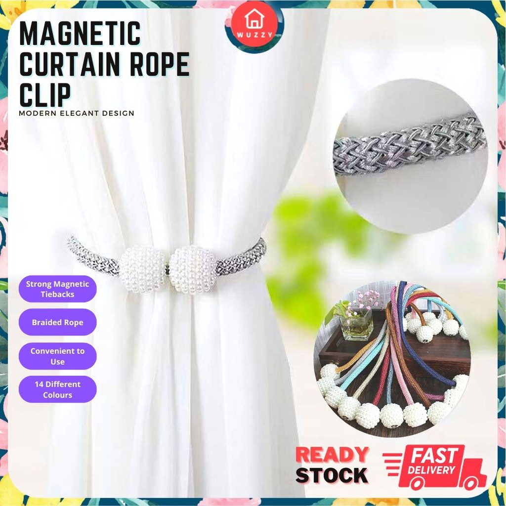 Magnetic Langsir Curtain Tiebacks Holder Pearl Ball Design Tie Back ...