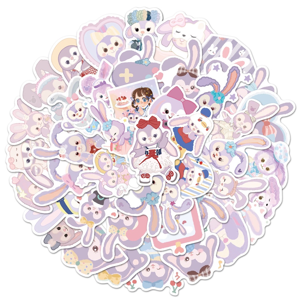 50 pcs StellaLou Rabbit Cute Cartoon Waterproof PVC Stickers | Shopee ...