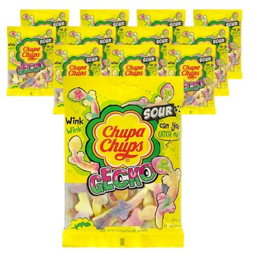 [Pack of 12] Chupa Chups Jelly sour Gecko 90g x 12ea x 1box / Kids Baby ...