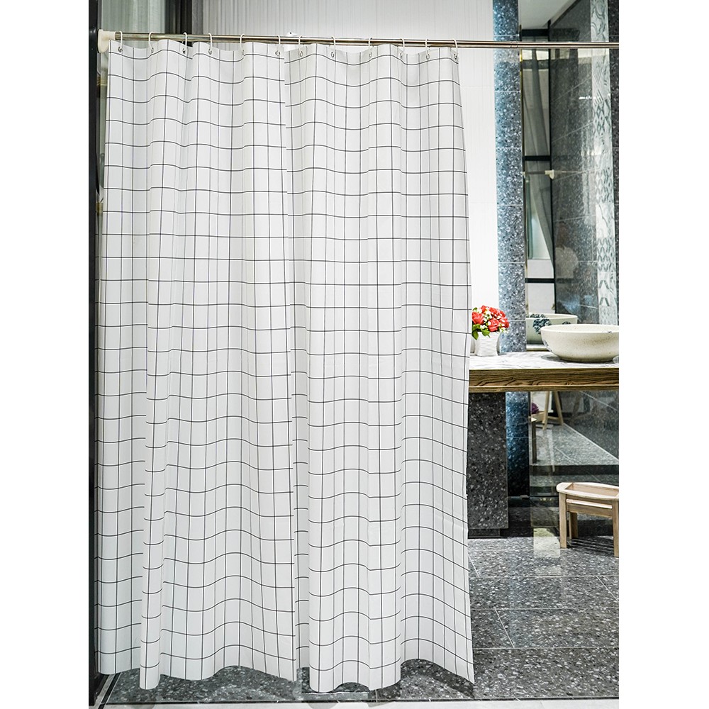 Bmyh Shower Curtain White Series Minimalist Simple Pattern Tirai