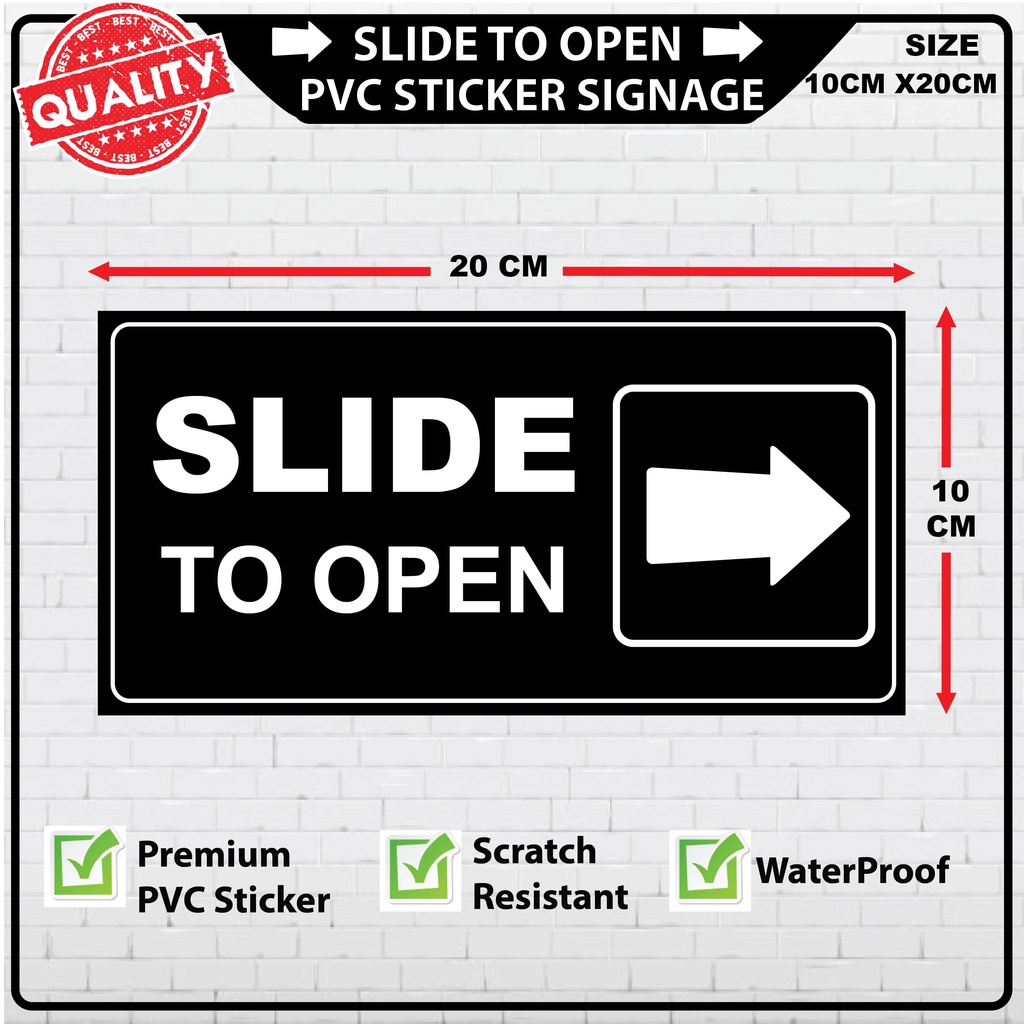 Slide to Open Signage, Office Signage, Door Signage PVC Signage 10cm ...