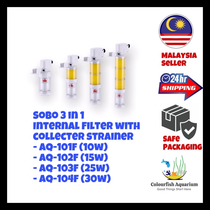 Colourfish Sobo Multifunction Internal Filter Pump Waste Debris Collector Strainer AQ-101F / AQ ...