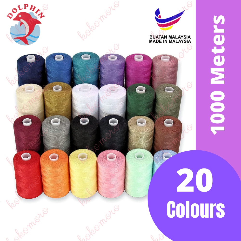 Dolphin Sewing Thread 1000 Meter 20pcs / Dolphin Benang Jahit 20pcs ...