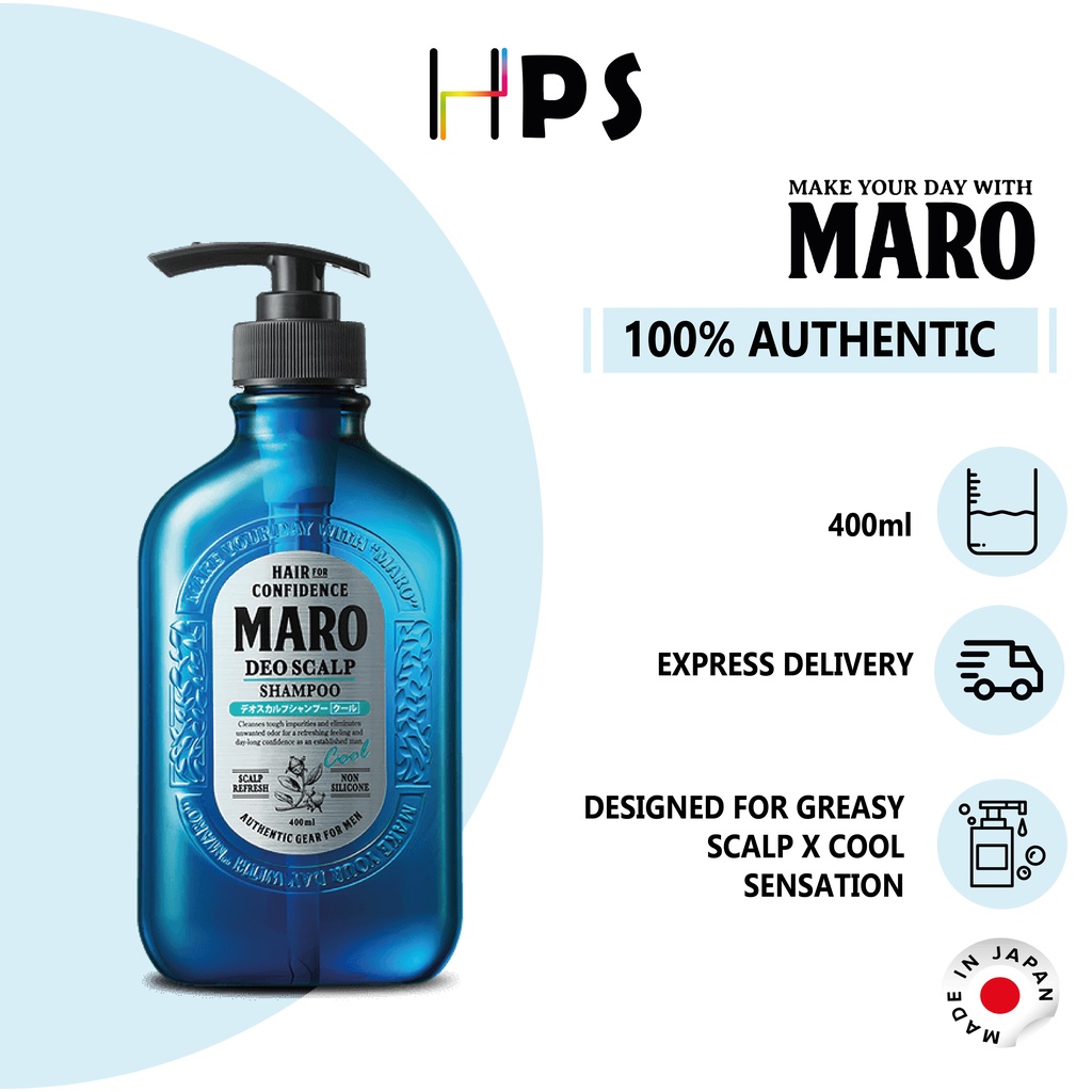 MARO Deo Scalp Non Silicon Hair Shampoo Cool 400ml ( Green Mint Scent ...