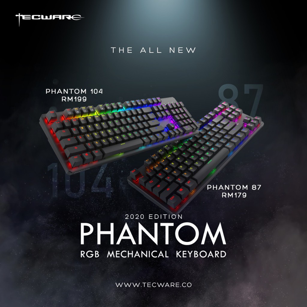 TECWARE PHANTOM TKL 2020 RGB LED MECHANICAL KEYBOARD | Shopee Malaysia