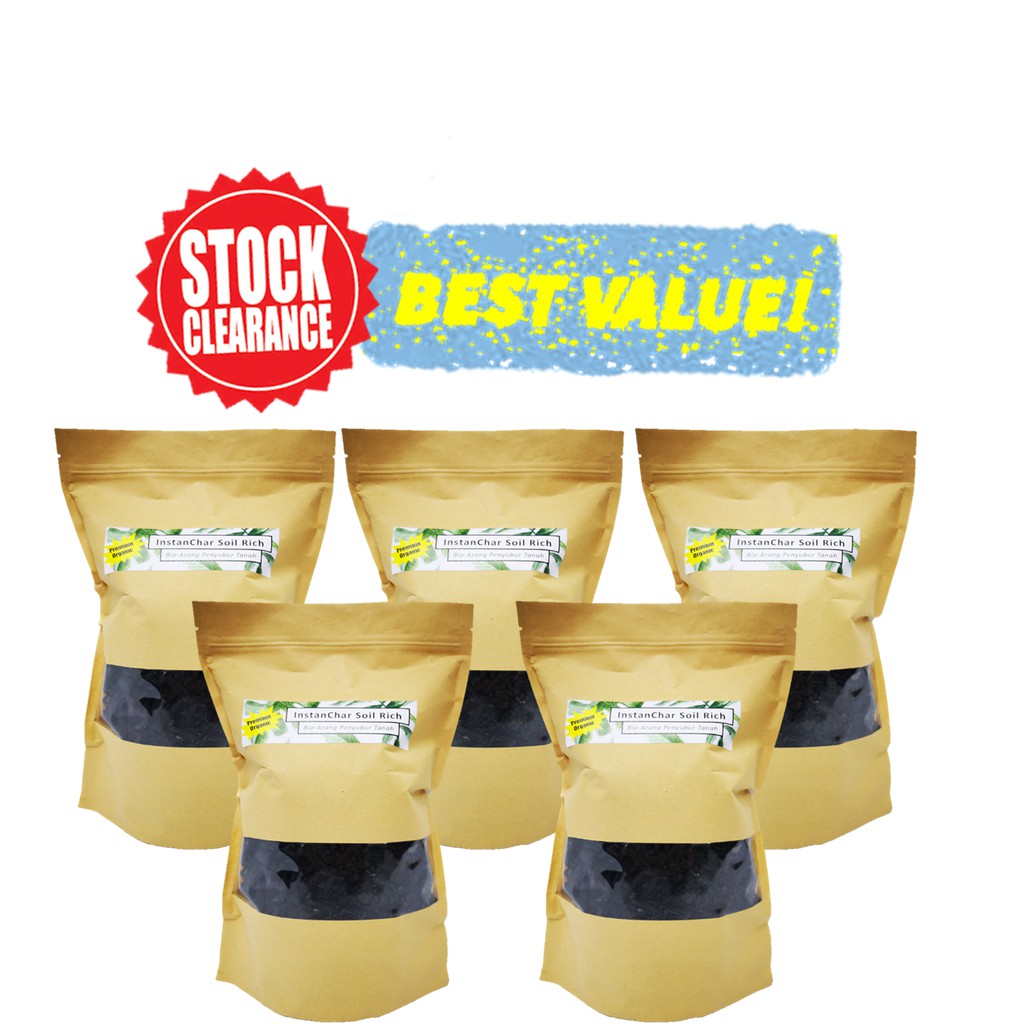 Bio-Arang Penyubur Tanah Biochar InstanChar Soil Rich (400g)-Wood Based ...