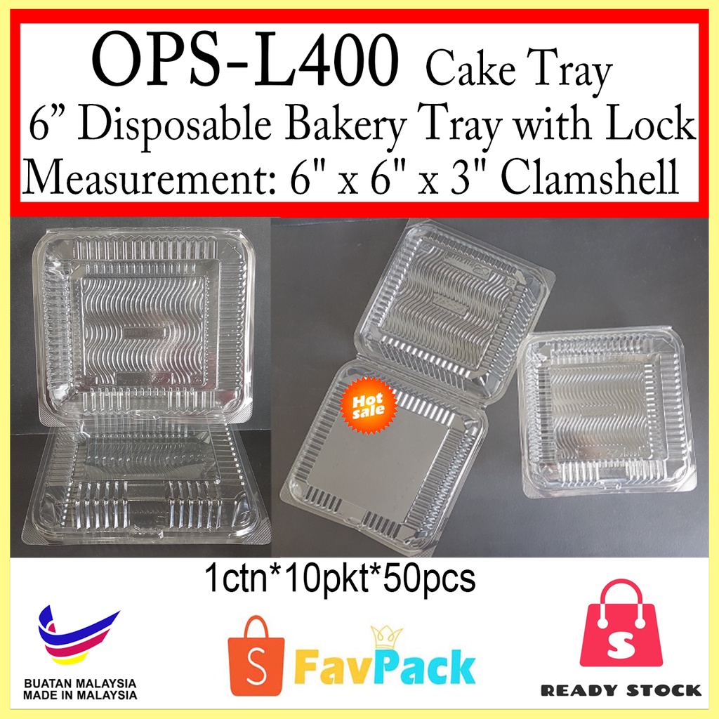 OPS-L400 (BENXON) 6" Square - Butter Cake Tray/ Bekas Kek/ Disposable ...