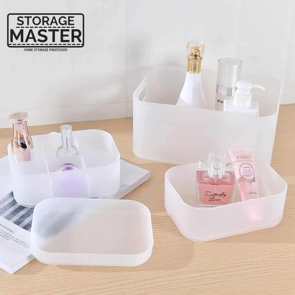 Daiso Storage Box With Cover Desktop cosmetic Storage | Shopee Malaysia