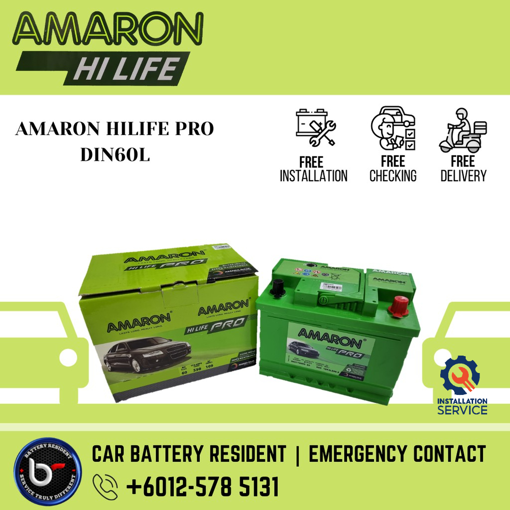 [ Installation Provided ] DIN60L | DIN55 Dimention | LN2 ] Amaron Hi-life PRO | Car Battery ...