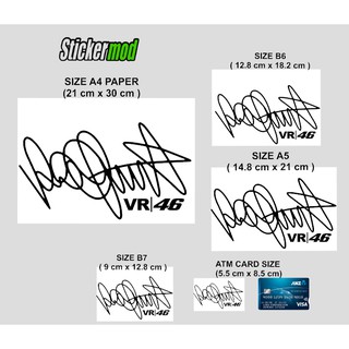 Valentino Rossi Signature Sign Transparent Vinyl Decal Sticker | Shopee ...
