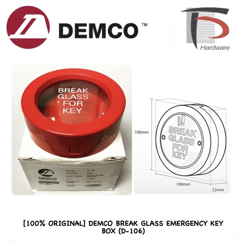 [100% ORIGINAL] DEMCO BREAK GLASS EMERGENCY KEY BOX | Shopee Malaysia