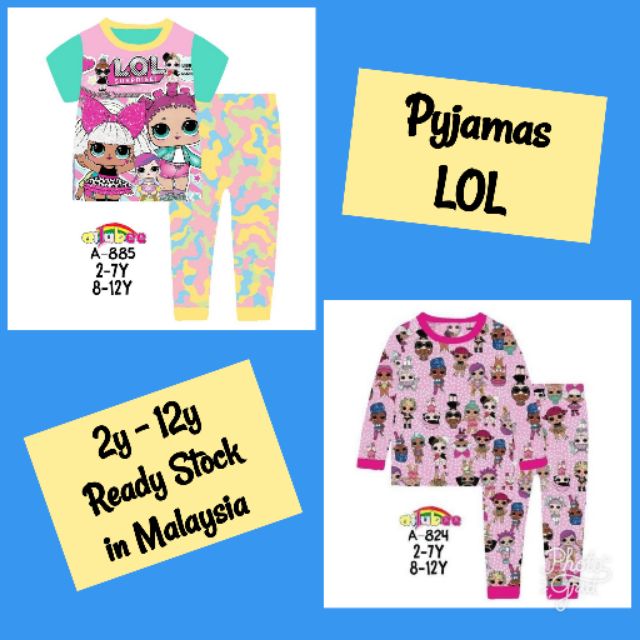 Pyjamas LOL Surprise Girl 2 - 12y (Ready Stock in Malaysia) | Shopee ...