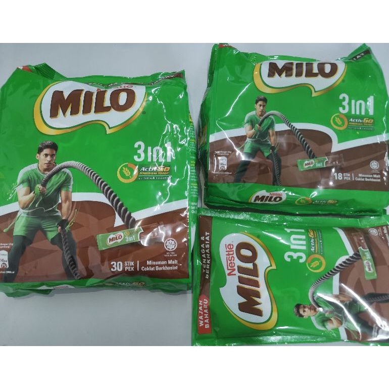 !!VERY CHEAP!! NESTLE MILO CHOCOMALT POWDER 3in1 (30stik/18stik/8stik ...