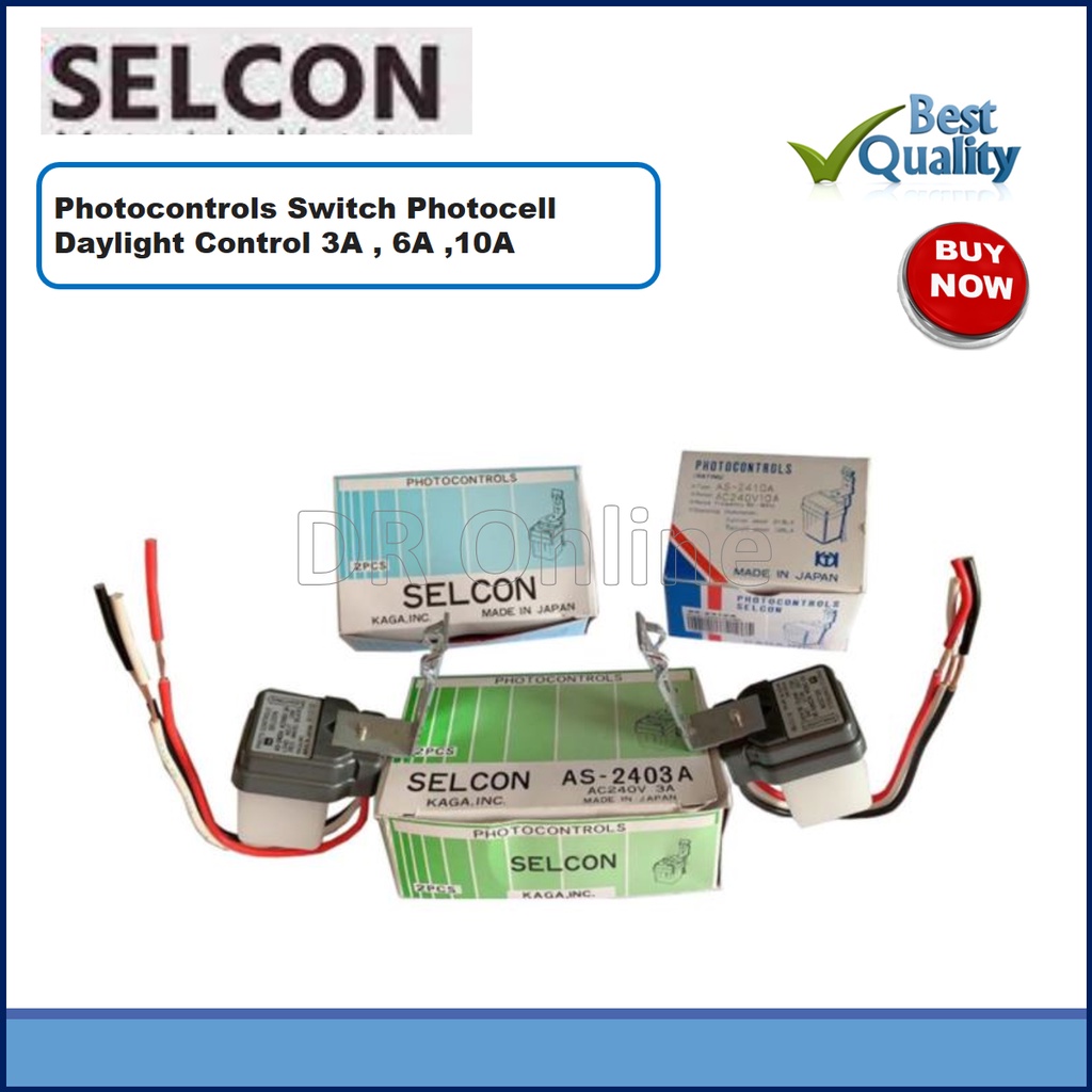 SELCON Sensor Photocell Switch Lighting 3A / 6A / 10A Daylight Switch ...
