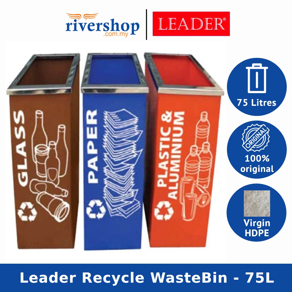 LEADER 75Litres Recycle Bin VICTORIA 75 Top Opening Recycle Garbage ...