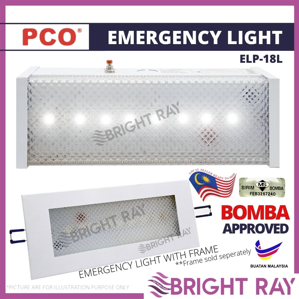 PCO ELP18L Surface OR Recessed Type LED Emergency Light with Sirim ...