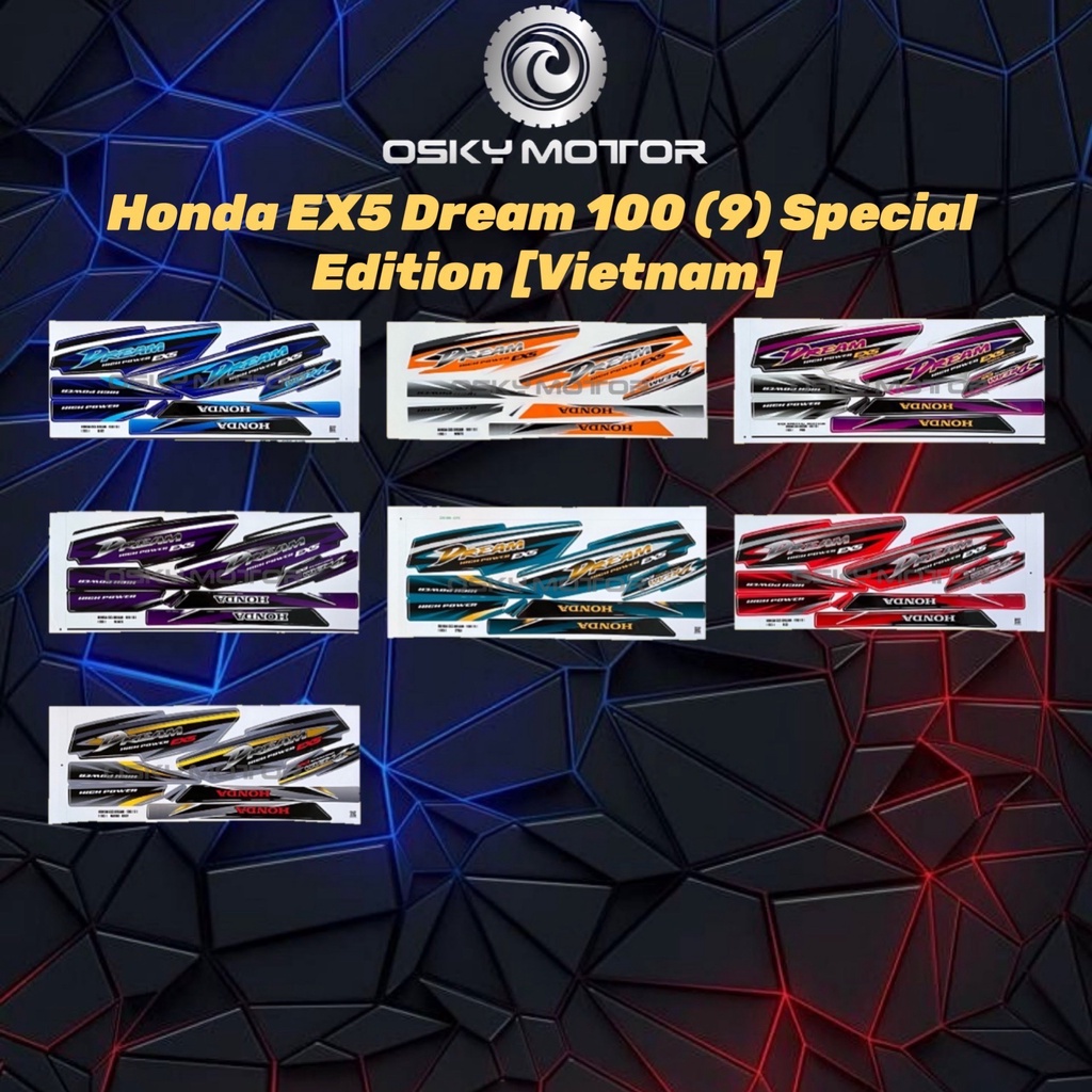 Honda EX5 Dream 100 (9) Special Edition [Vietnam] Body Sticker - Blue ...
