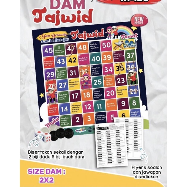 [READY STOCK] DAM TAJWID ULAR FREE DADU DAN BUAH DAM - permainan sambil ...