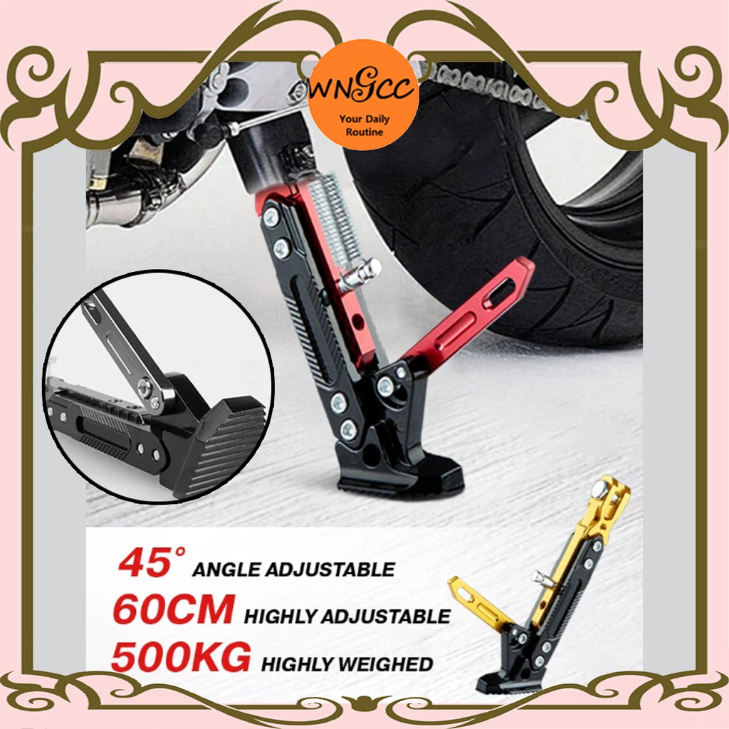 60cm Adjustable Motorbike Kickstand with Inner & Outer Spring Foot ...
