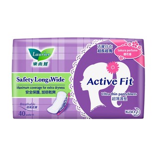 LAURIER Pantyliner Active Fit Safety Long & Wide Sakura 40s | Shopee ...