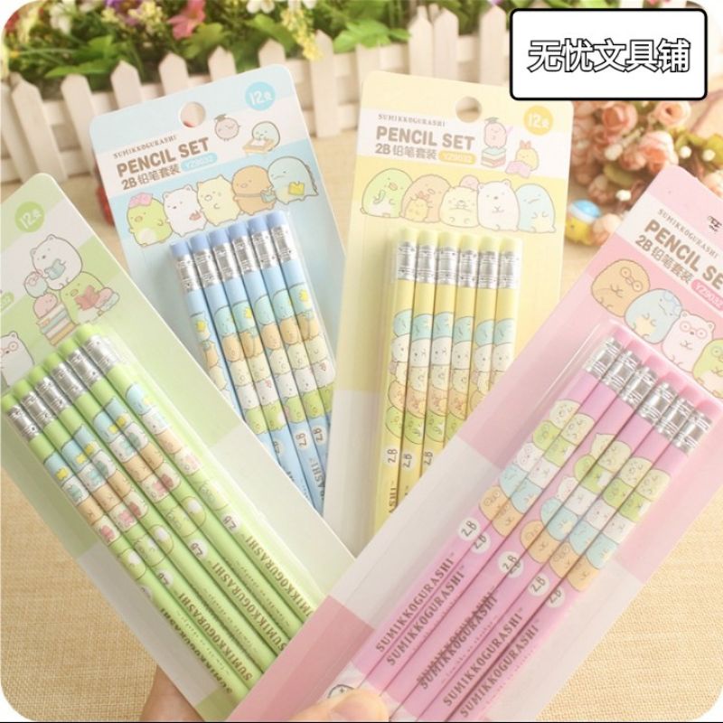 日式可爱卡通角落生物2B铅笔学生文具 Japanese style school stationery sumikko gurashi ...
