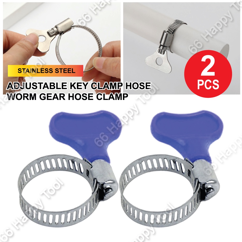 2pcs Adjustable Key Clamp Hose Tri Clamp Pipe Clip Tube Fastener PVC ...