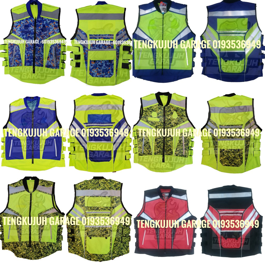 RIDING VEST WITH REFLECTOR / VEST MOTOR DENGAN PEMANTUL CAHAYA (SIZE S ...
