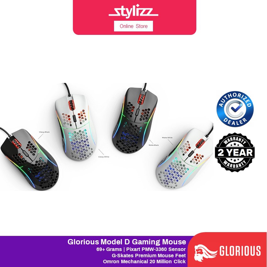 GLORIOUS MODEL D- / MODEL D RGB LIGHTWEIGHT ERGONOMIC HONEYCOMB SHELL ...