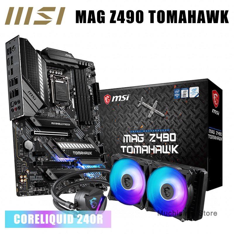 Lga 1200 msi mag z490 tomahawk motherboard with msi mag coreliquid 240r ...