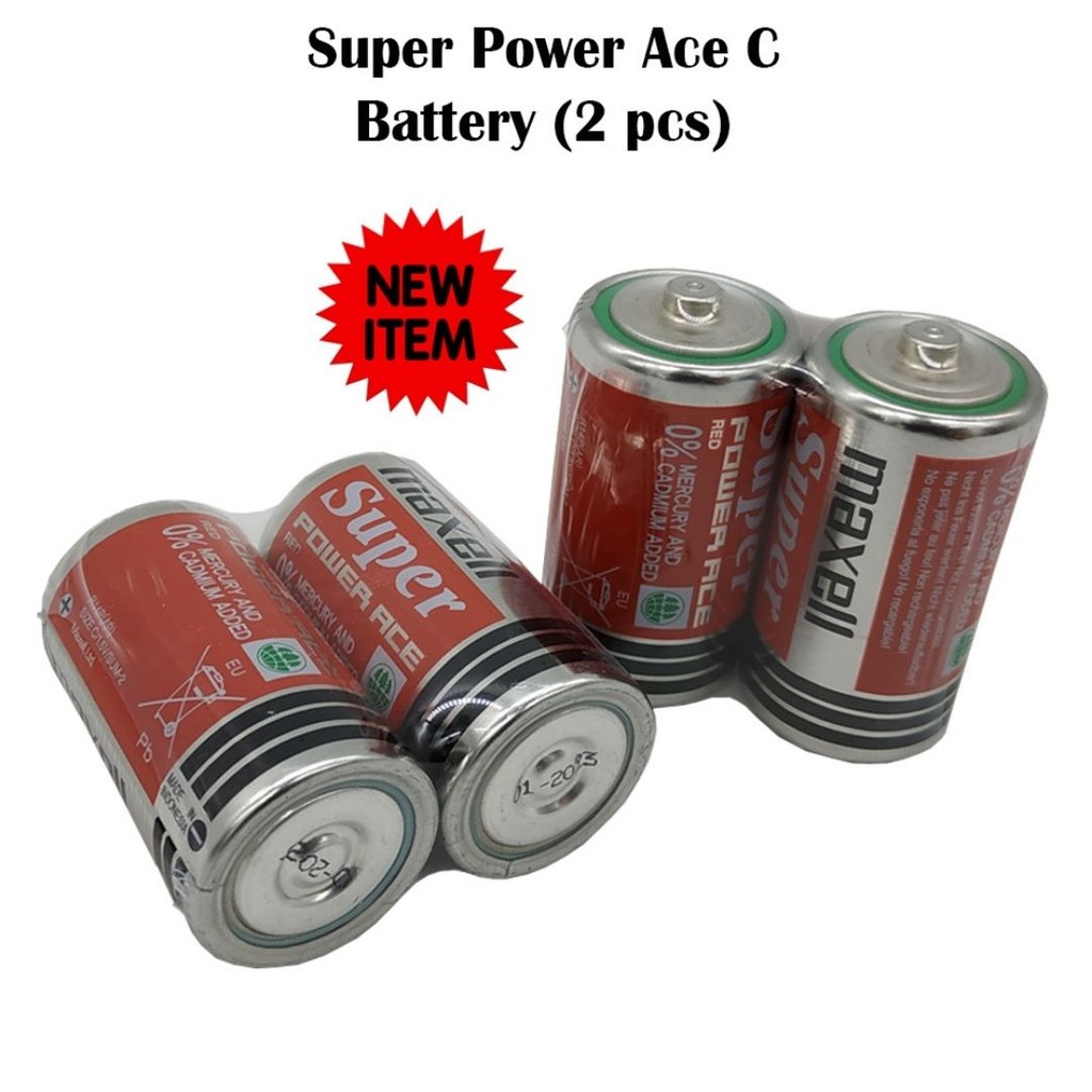 Maxell Super Power Ace Size C Battery (2 Pcs) - 100% Original | Shopee Malaysia