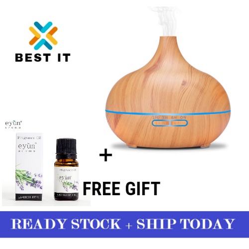 AROMA DIFFUSER 7 LED COLOR OPTIONS 550ML (Light Wood) | Shopee Malaysia