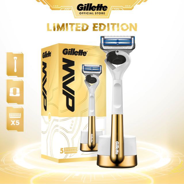 Gillette Limited Edition MVP Set 1 Razor Handle + 5 Blades + Razor ...