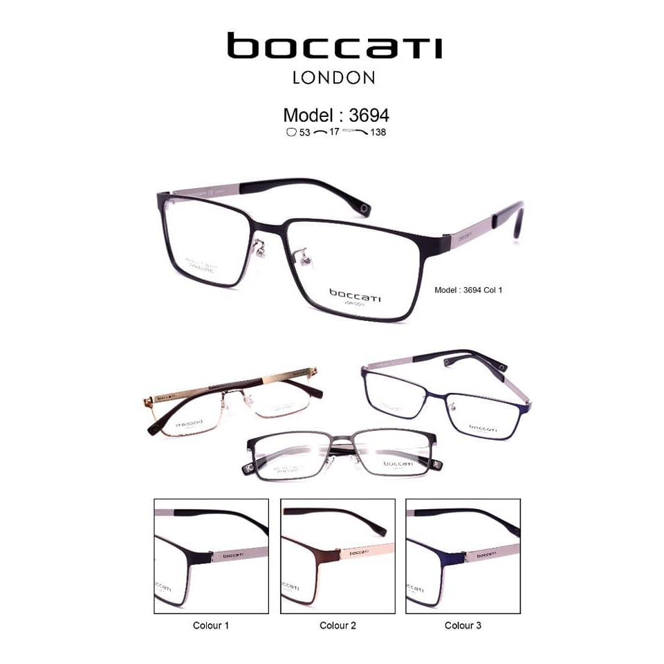 (Original) Boccati London Stainless Steel Frame Model 3694 | Shopee ...