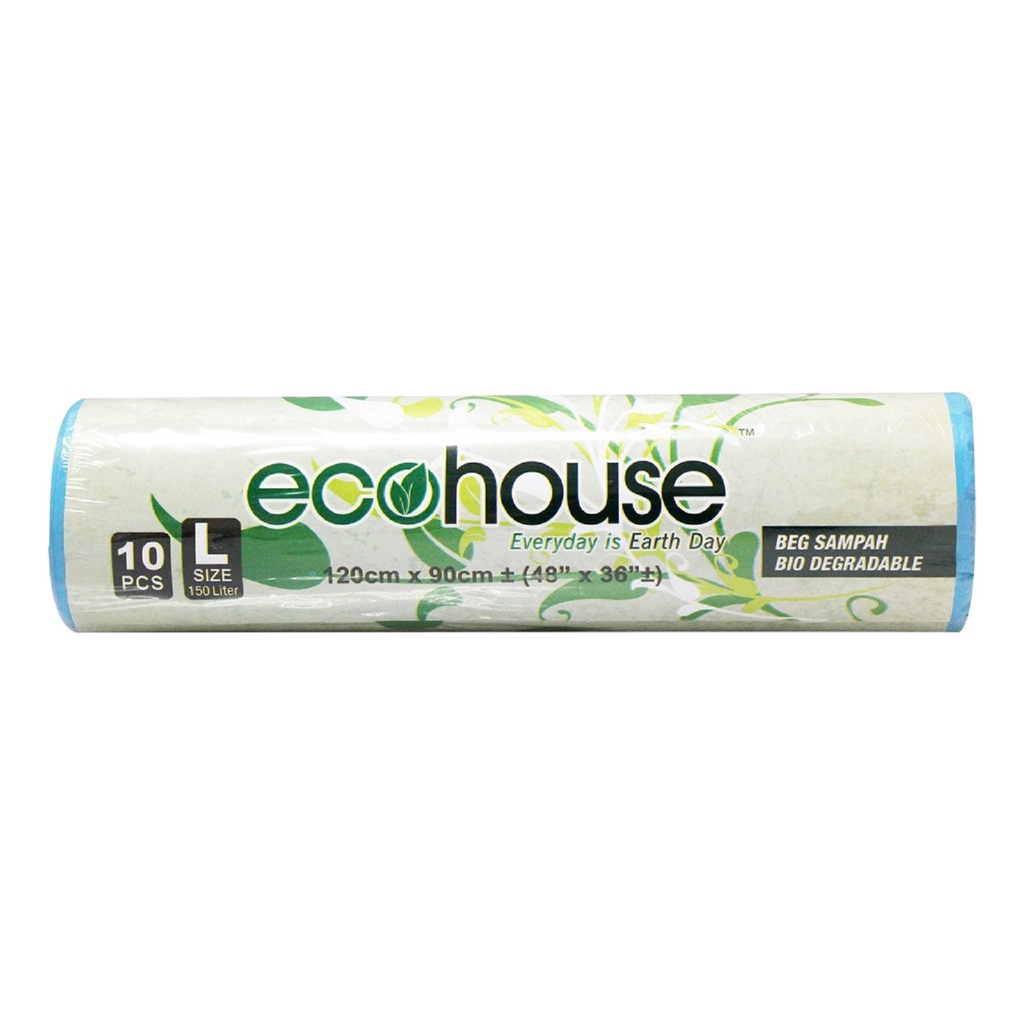 Ecohouse Bio Roll Garbage Bags - L (10 Pcs) (90 cm x 120cm) | Shopee ...