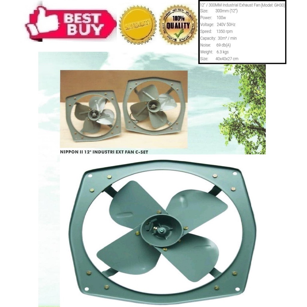 [12"] Industrial Exhaust Fan (Heavy Duty) (240v) | Shopee Malaysia